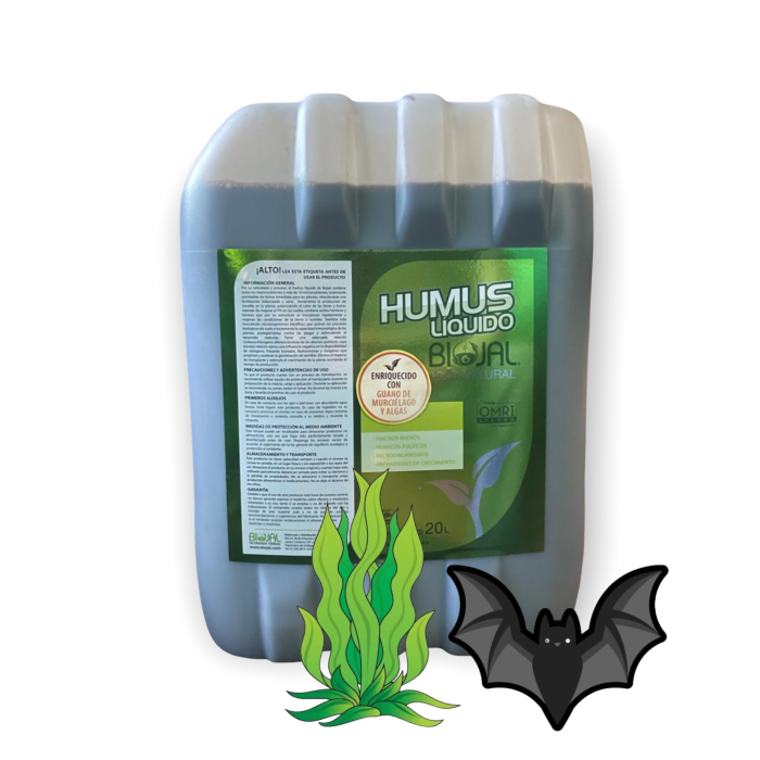 Humus líquido adicionado con Guano de Murcielago y Algas Marinas – Biojal